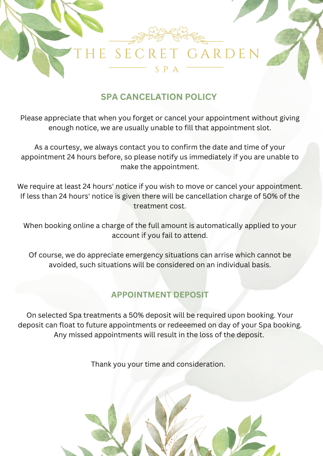 The Secret Garden Spa – The Jubilee Hotel